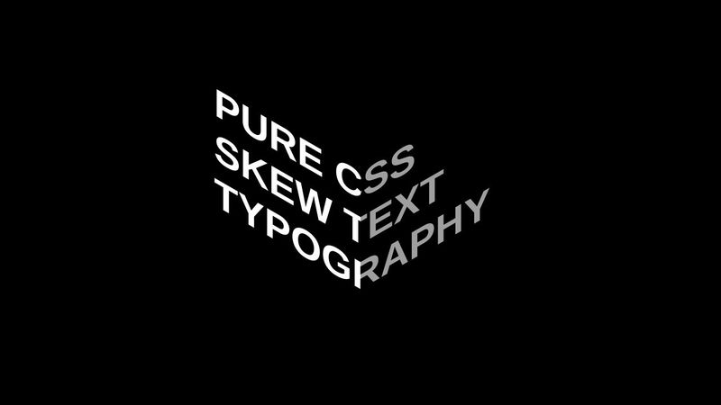 Skew text typography