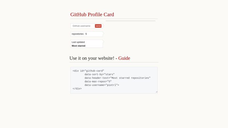 GitHub profile card