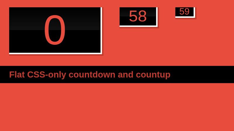 Flat css-only countdown and countup