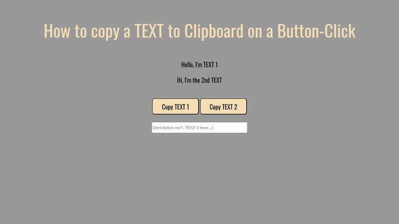 How to copy TEXT to Clipboard on Button-Click