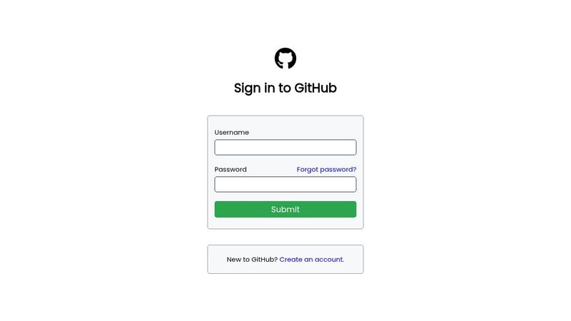 GitHub login page clone