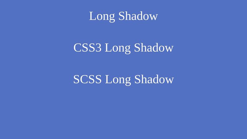 Scss & Css3 Long Shadow