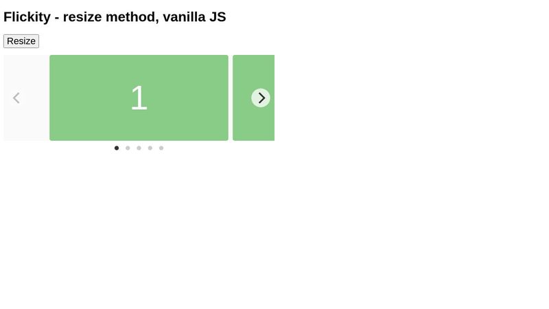 Flickity - resize method, vanilla JS