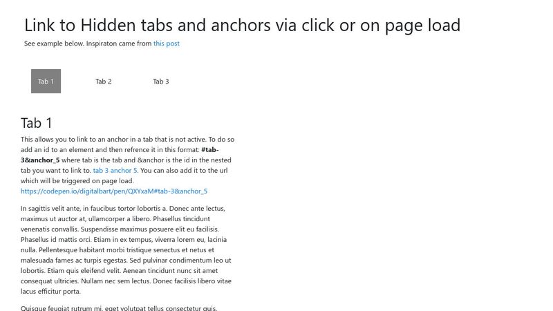 Jquery Anchor link within a hidden tab