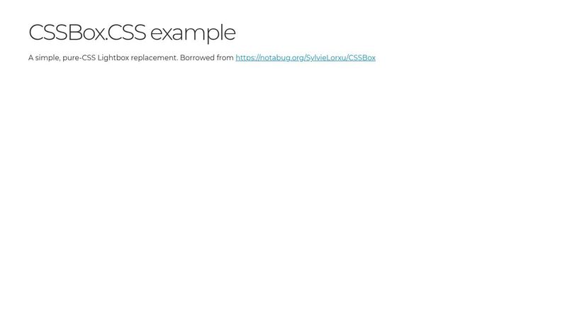 Cssboxcss Pure Css Lightbox