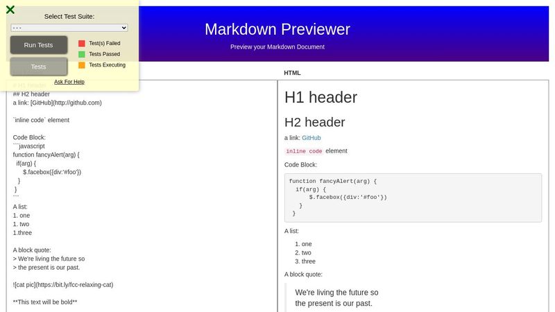 Markdown Previewer React