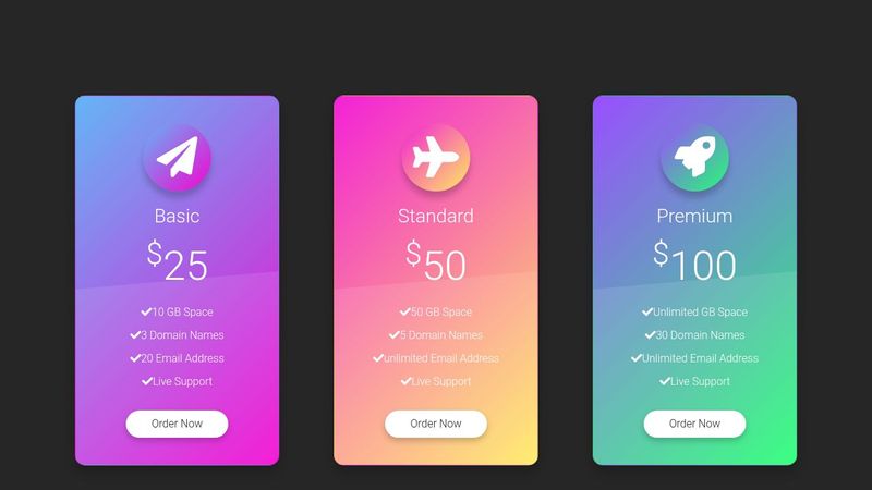 Pricing Table Example - HTML & CSS