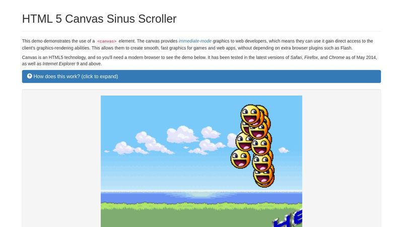 HTML5 Canvas Sinus Scroller