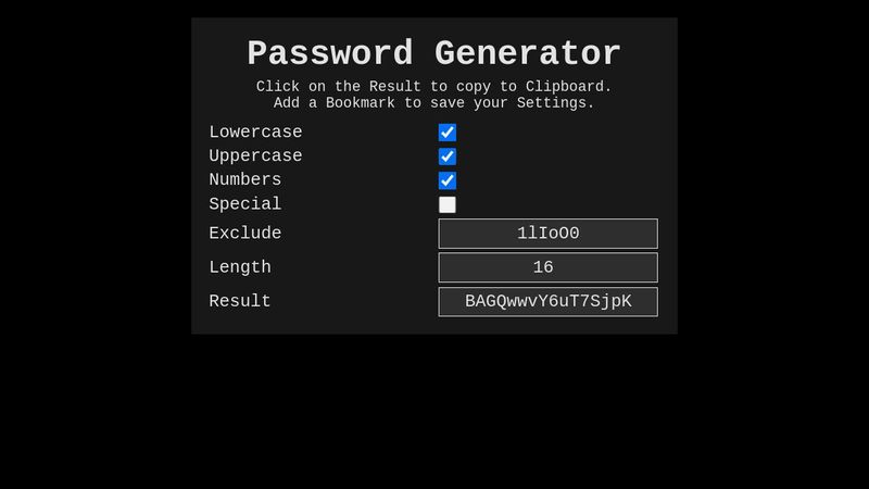Simple Password Generator