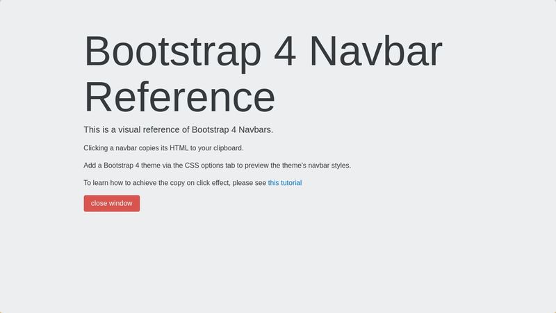Bootstrap 4 Navbar Reference Samples