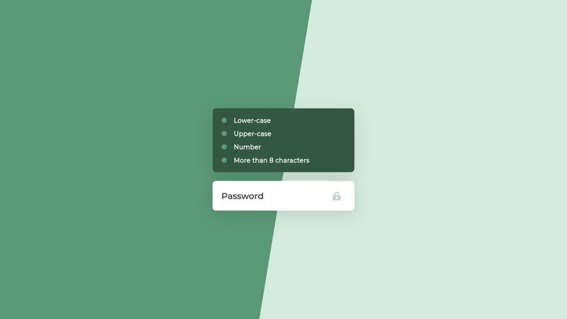 Codepen Interactive Password Validator