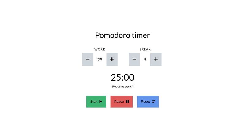 Pomodoro timer in JS (freeCodeCamp project)