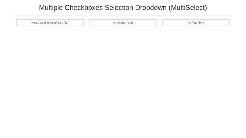 Multiple Checkboxes Selection Dropdown (MultiSelect)