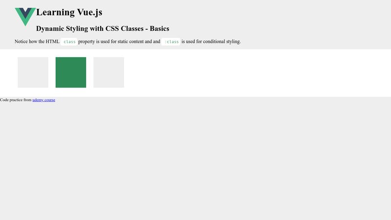 Learning Vuejs 10 Dynamic Styling With Css Classes Basics