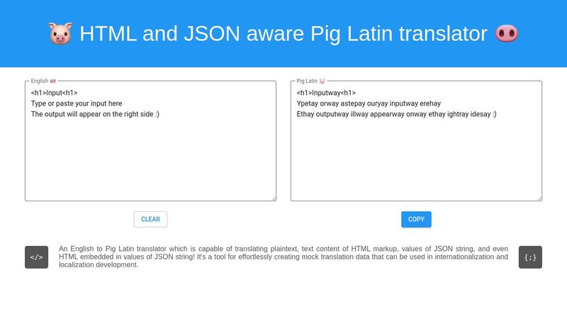HTML and JSON Aware Pig Latin Translator