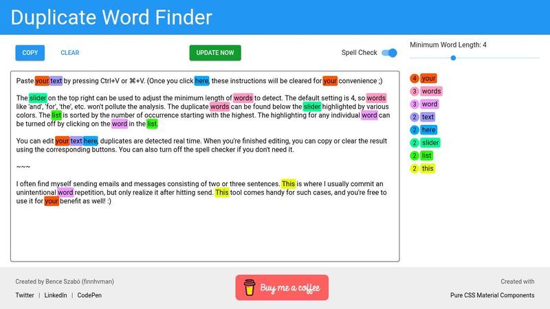 Duplicate Word Finder