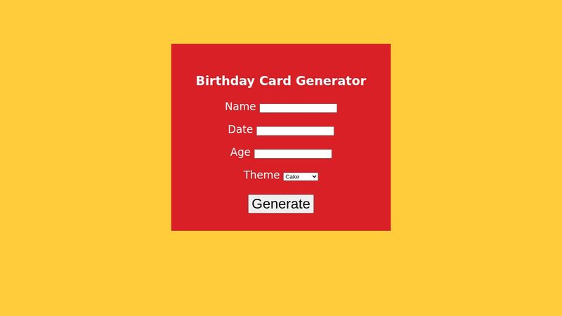 Birthday card generator