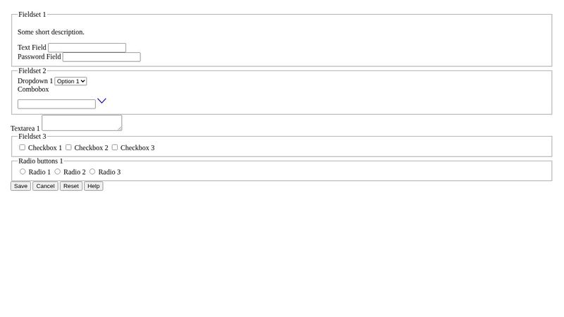 Layouting forms with fieldsets