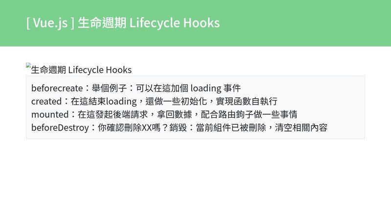 [ Vue2 ] 生命週期 Lifecycle Hooks