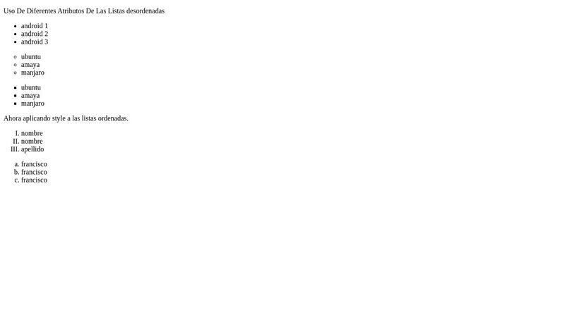 List style type List style type