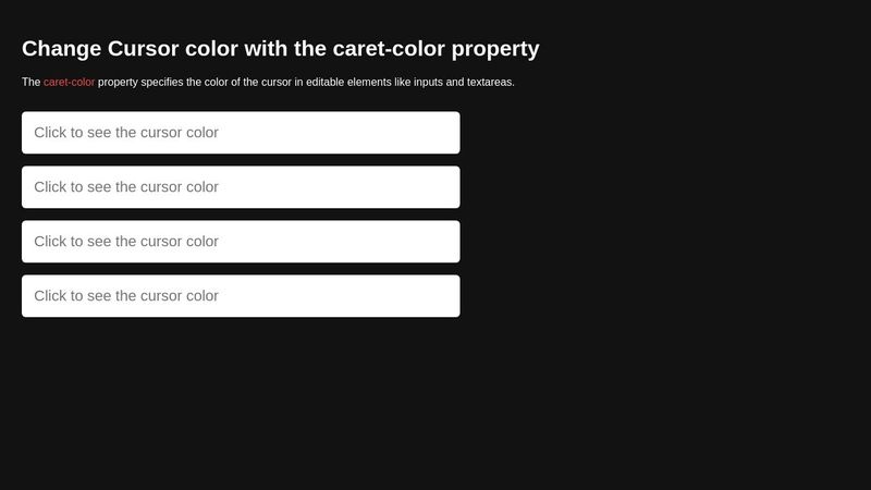 CSS Cursor Color | caret-color