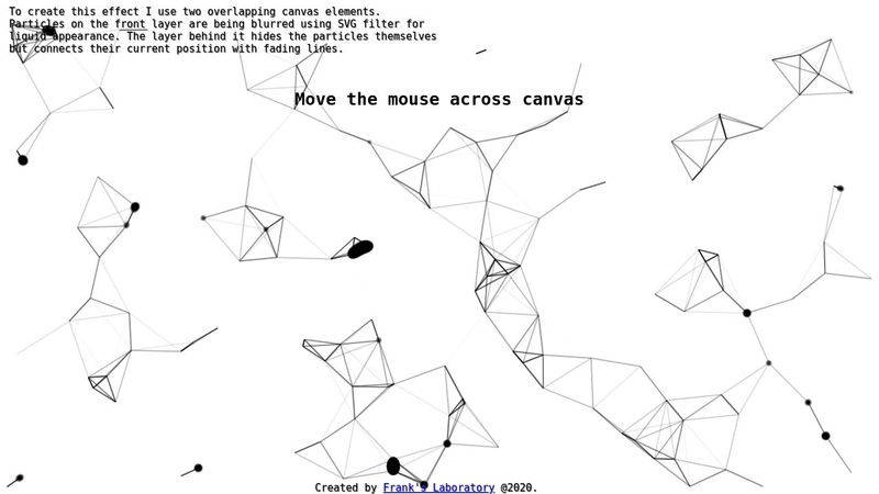 Liquid Constellations Mouse Trail (vanilla JS)