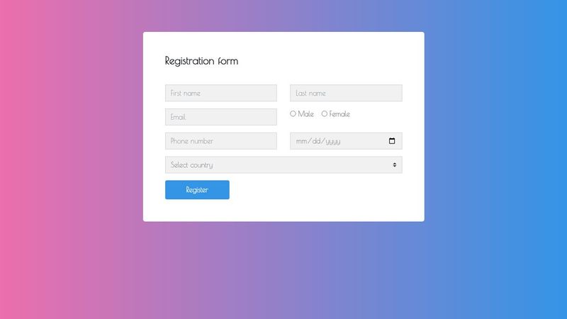 CodePen - Bootstrap 4 gradient registration form CodePen - Bootstrap 4 gradient registration form