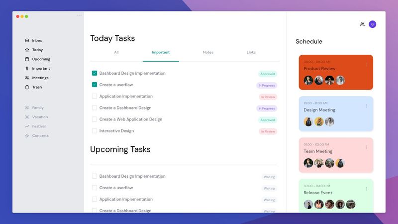 Dashboard UI - Task Management GL