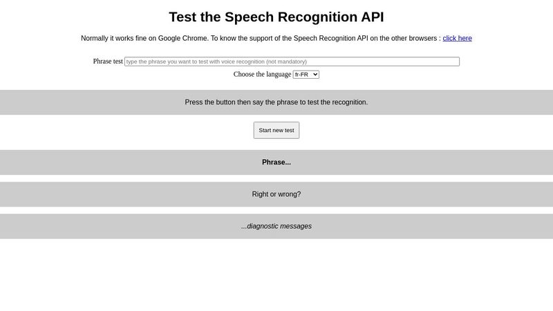 Web Speech API - Speech Recognition tester