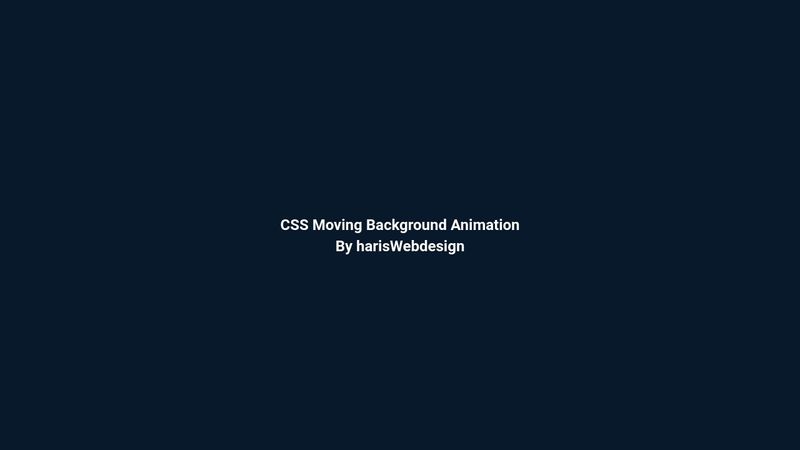 CSS moving background animation - By harisWebdesign
