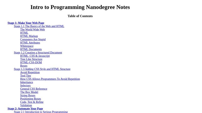 Intro to Programming Nanodegree Notes