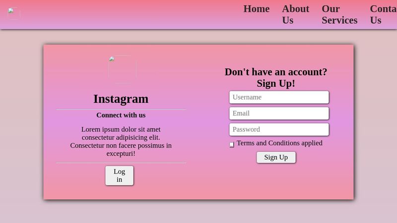 I tried to create a login page using Instagram Logo 🙂