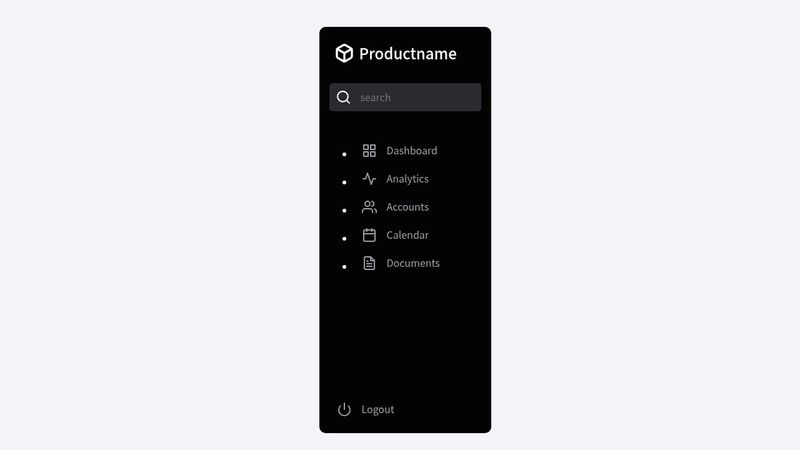 Expandable Sidebar Navigation example