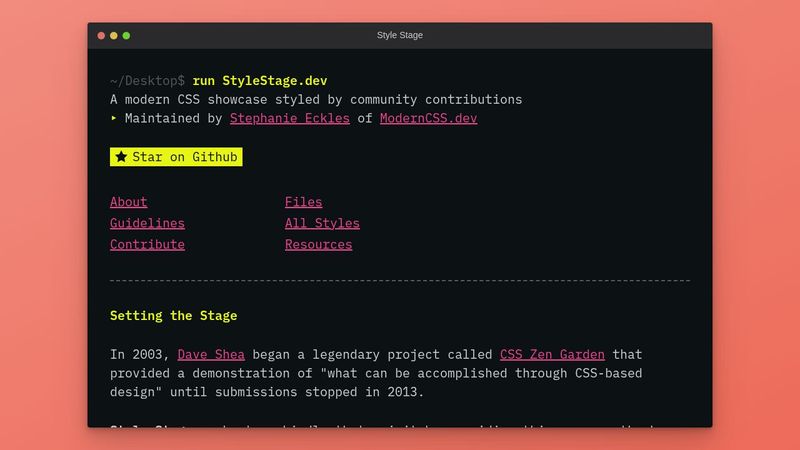 Style Stage - CSS CLI