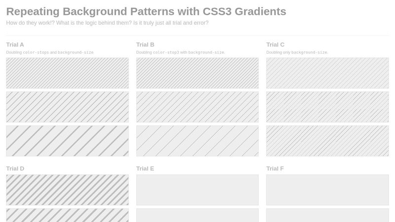 Repeating Background Patterns with CSS3 Gradients