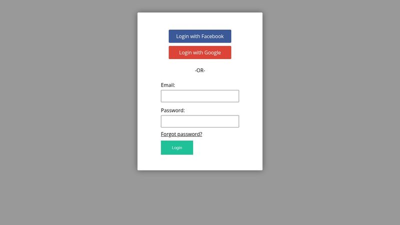 Login Form with Social login