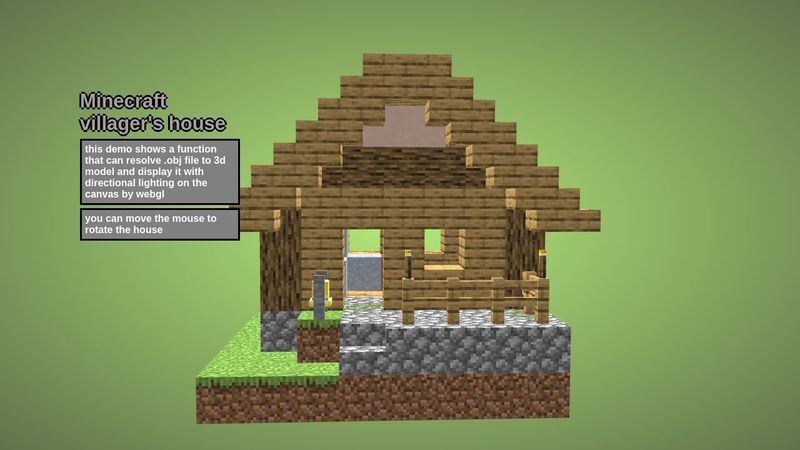 Codepen 3d Minecraft Villagers House Obj File Reader Demo