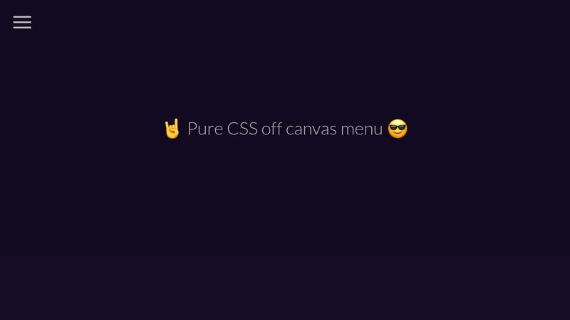 Pure CSS Off Canvas Menu