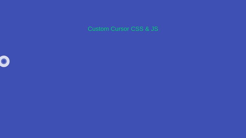 Custom Cursor Animation CSS & JS