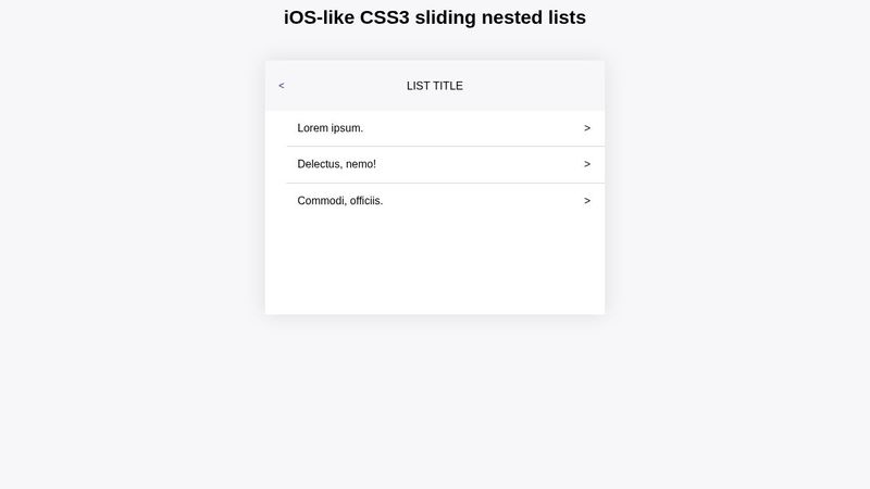 Nested lists navigation - iOS-like