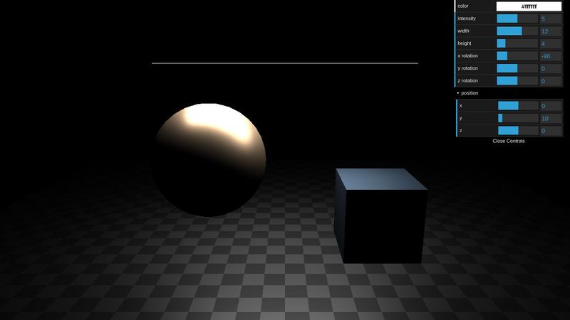 Three.js - Lights - RectArea