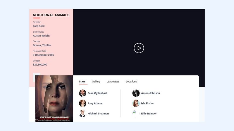 Tailwind CSS Movie Page UI