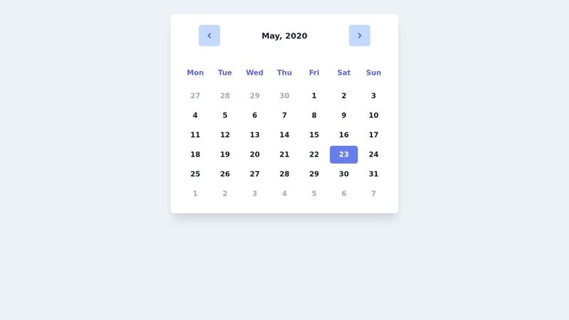 TailwindCSS Calendar