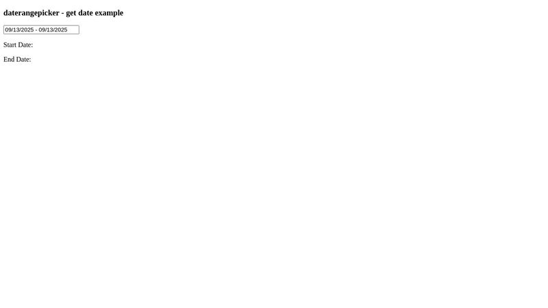 Date Range Picker Get Start And End Date Date Range Picker Get Start And End Date