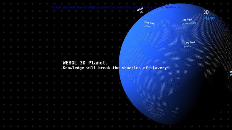 WEBGL 3D Planet (ThreeJS, interactive)
