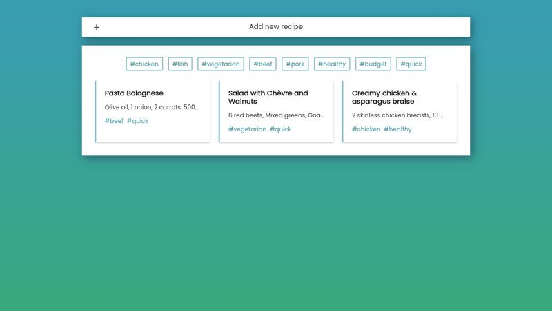 FreeCodeCamp - React Recipe Box