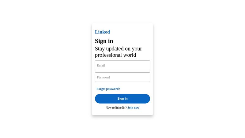 LinkedIn Login Form
