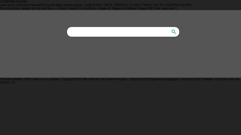Codepen Search Engine