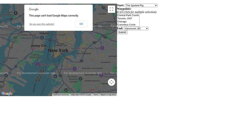 Directions with Waypoints of Interest - Google maps API