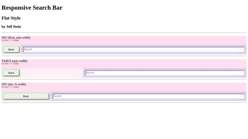 Responsive Search Bar - Flat Style
